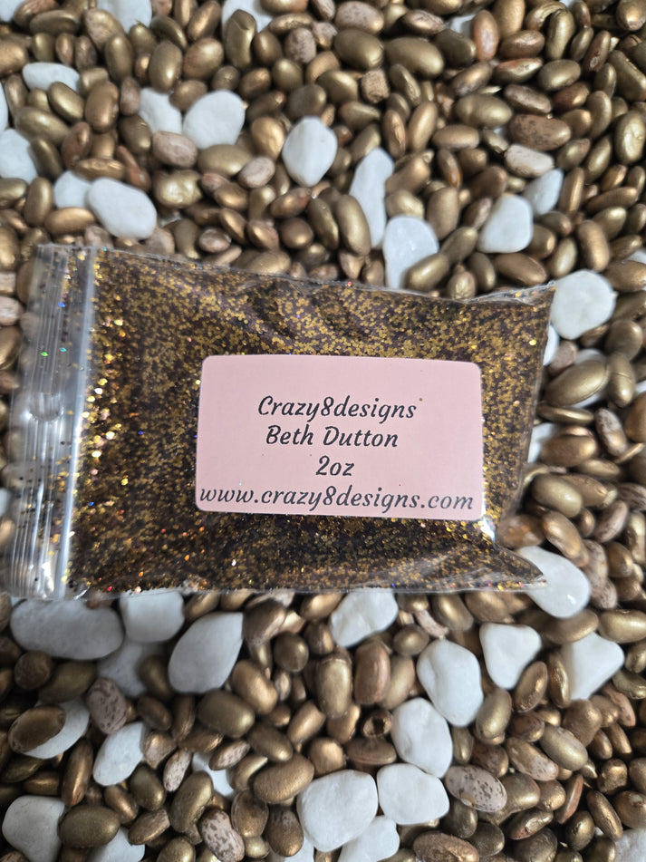 1 Oz or 2 Oz Bag of Beth Dutton Glitter – Crazy 8 Design